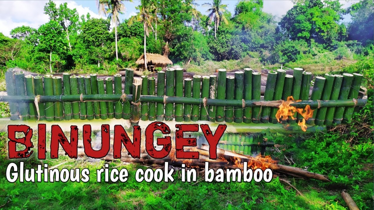WE COOK GLUTINOUS RICE IN A BAMBOO ( BINUNGEY) PROMDI BOY | LIFE IN THE ...