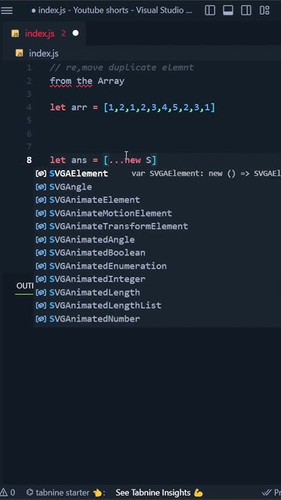 Remove Duplicate Element From The Array Of Numbers Shorts Trending Coding Javascript Dsa