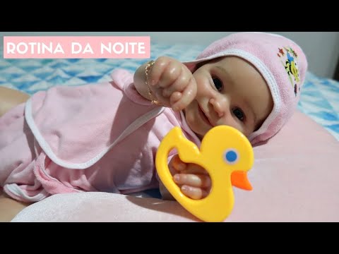 ROTINA DA NOITE DA BEBÊ REBORN LUNA APÓS O BANHO 🐣🛁