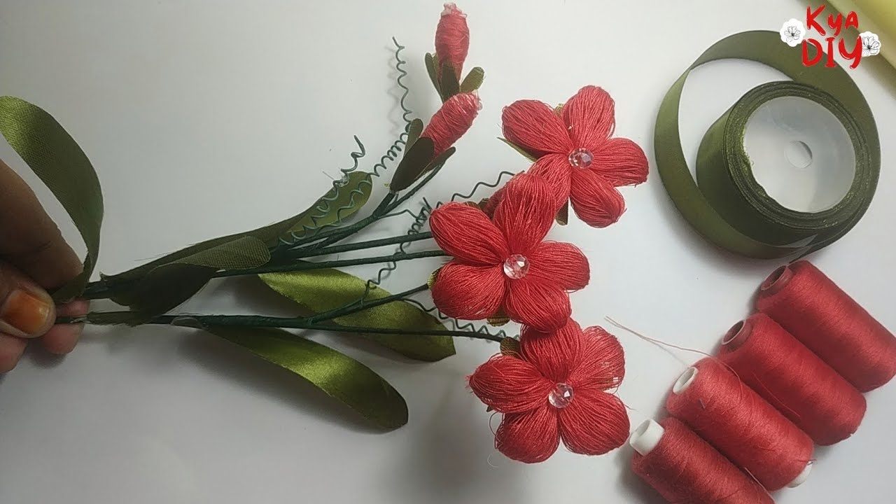 DIY | How to Make Beautiful Flower From Sewing Thread | Flower easy ...