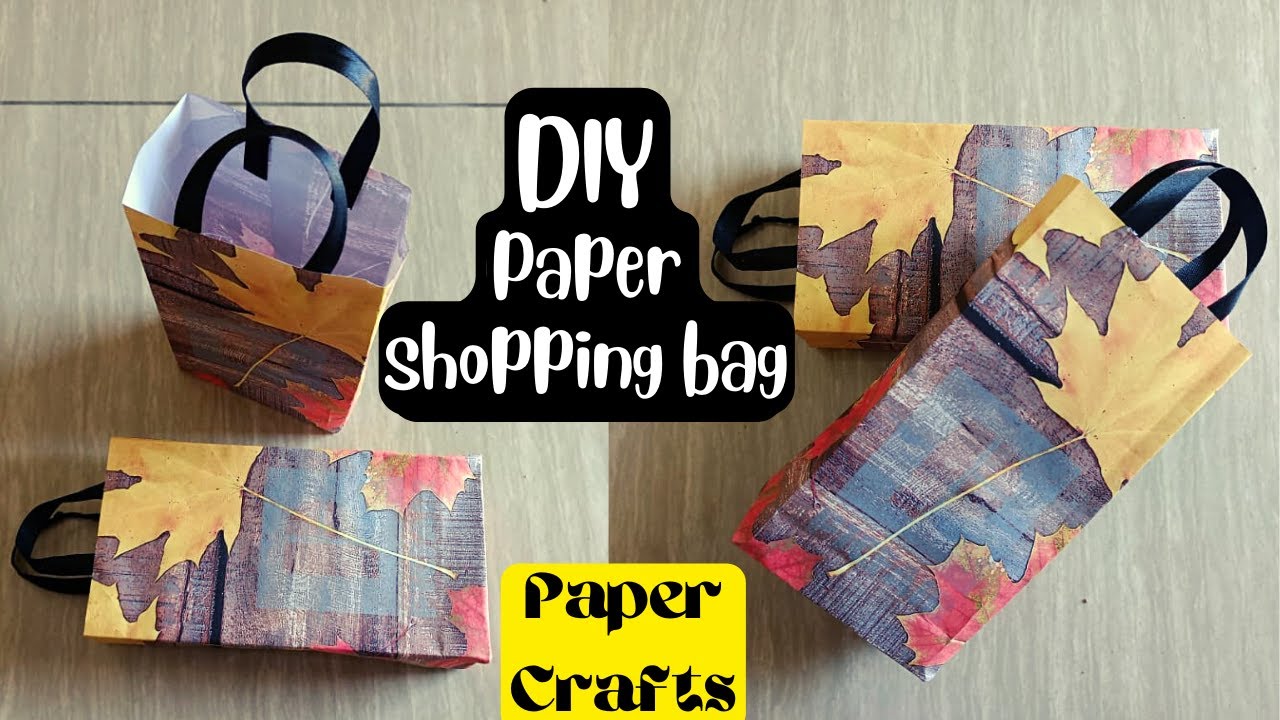 making shopping bag with paper easily | diy paper shopping bag | how to ...