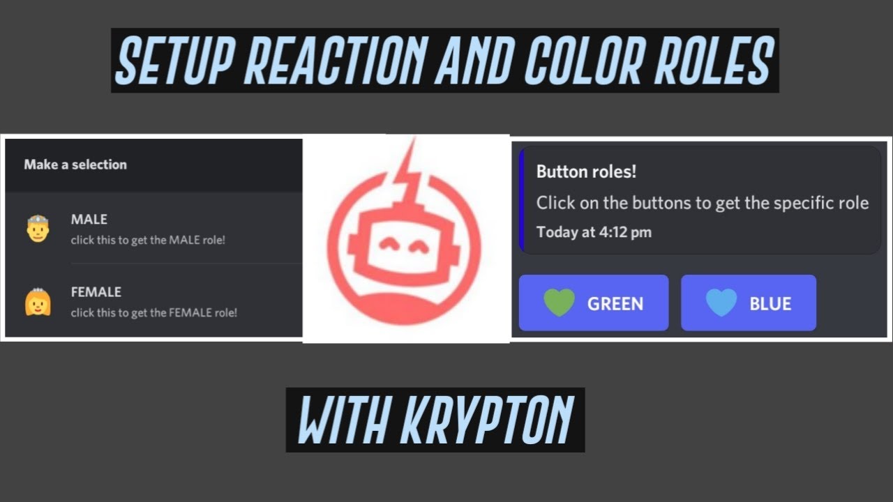 How To Setup Reaction And Color Role With Krypton Bot || Krypton ...