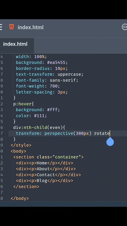 3d Nav Bar | html css #html #css #coding #shorts - YouTube