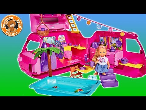 Evi Love WOHNMOBIL URLAUB 💖💦 POOL Steffi Barbie Puppe | Kinder Spielzeug
