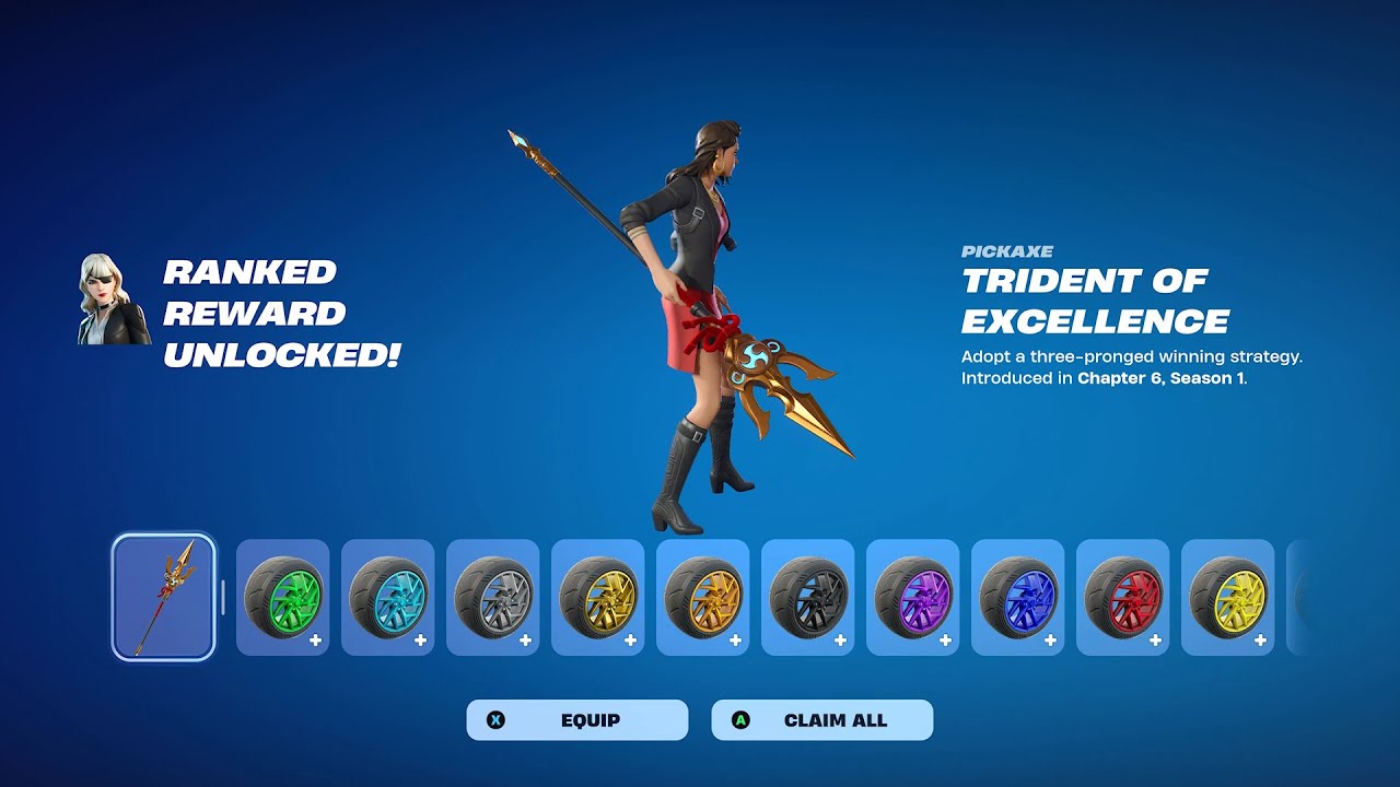 FORTNITE RANKED REWARD UNLOCKED TRIDENT OF EXCELLENCE PICKAXE - YouTube