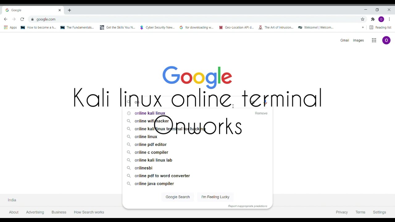 Kali Linux Online Terminal | ONWORKS - YouTube