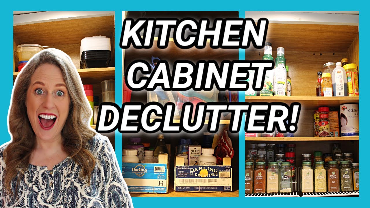 KITCHEN CABINET DECLUTTER/CLEAN||DECLUTTER WITH ME!! - YouTube