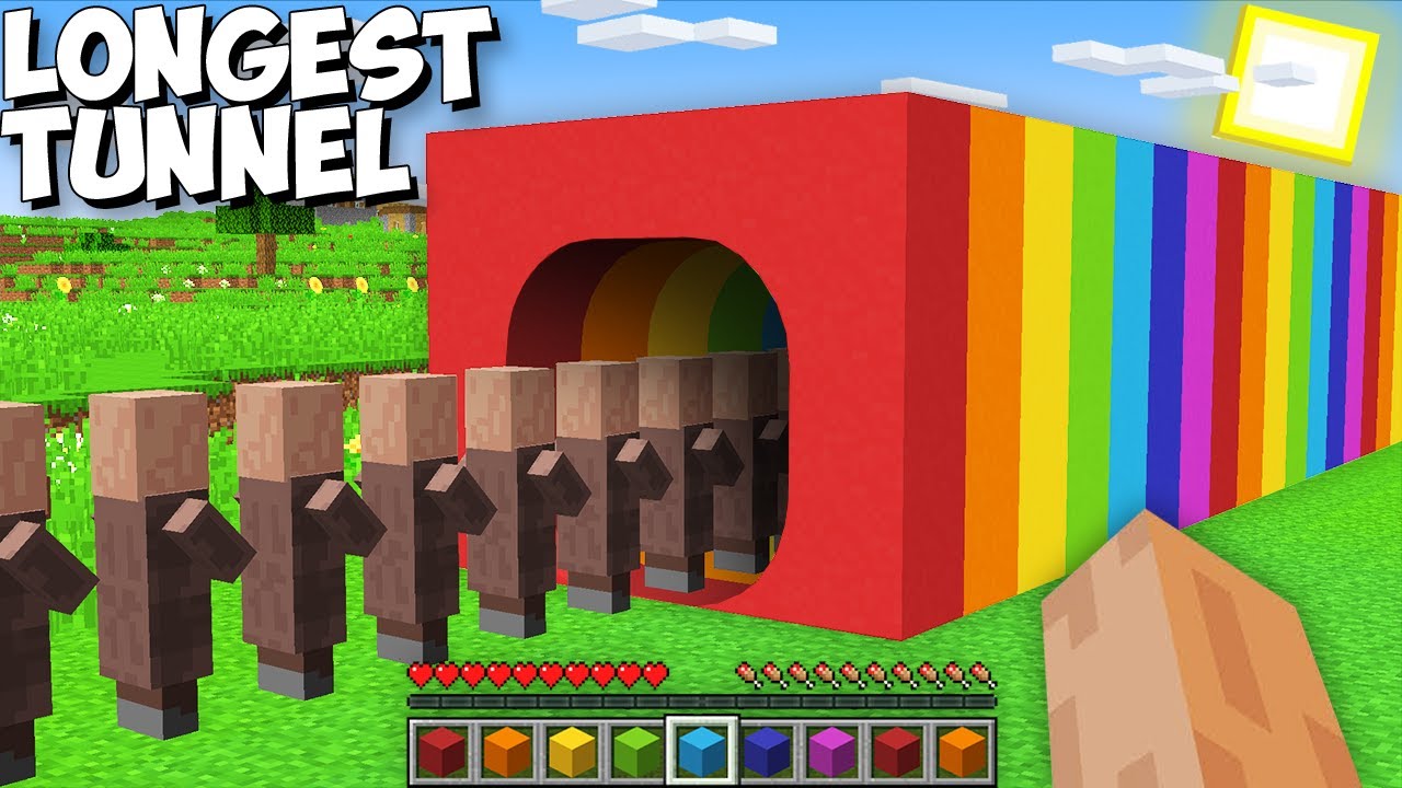 Where do lead VILLAGERS QUEUE inside LONGEST RAINBOW TUNNEL in ...