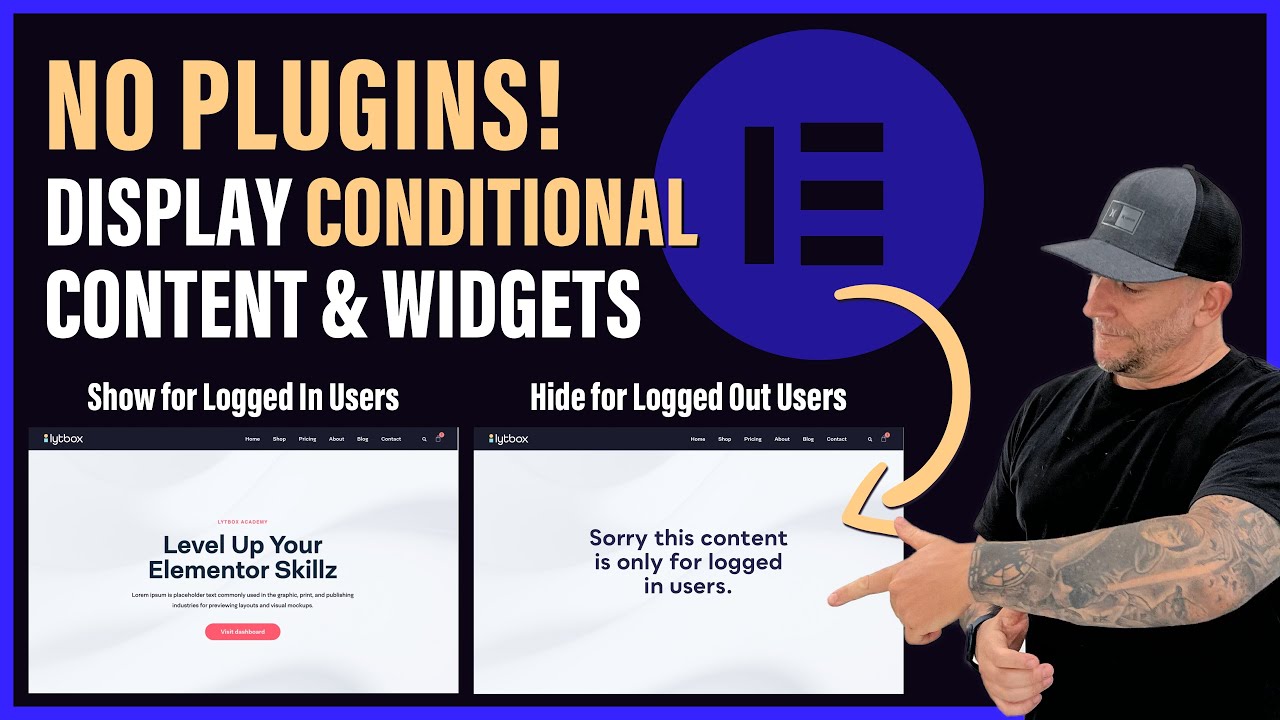 Display Conditional Content With Elementor No Plugins For Logged In And Out Users Youtube