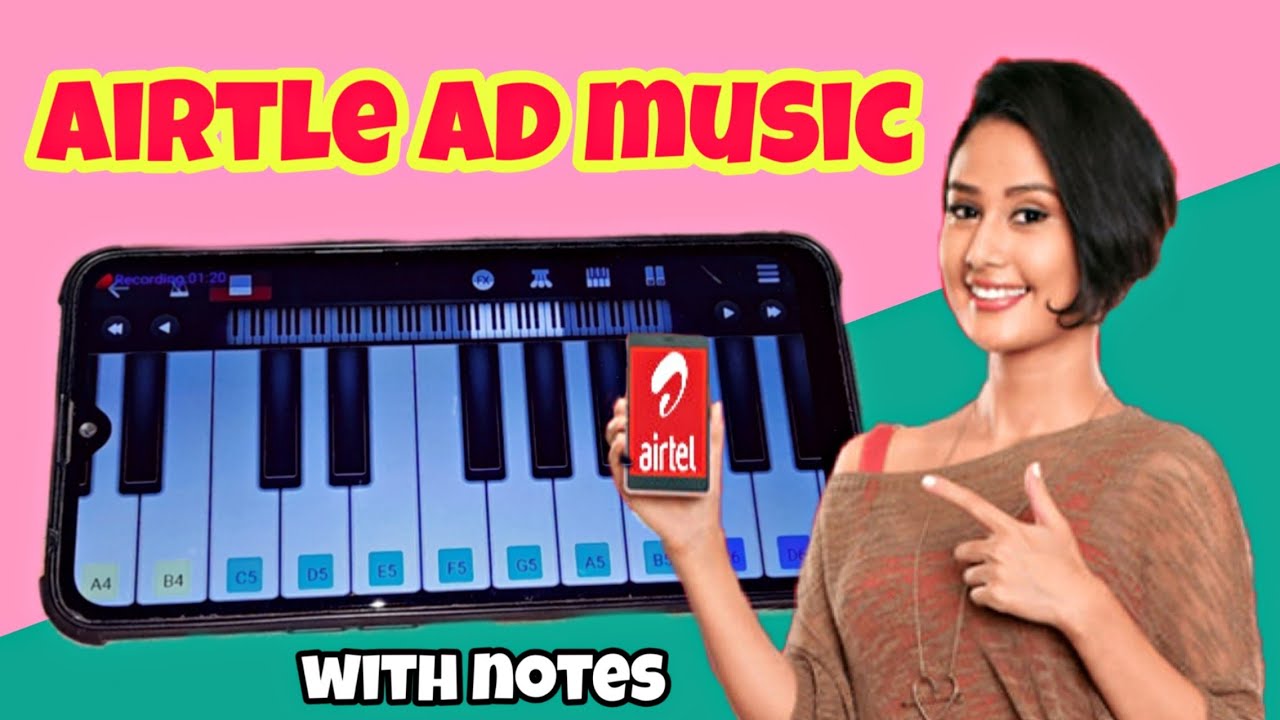 Airtle ad music piano with notes | Pianowithkedar - YouTube