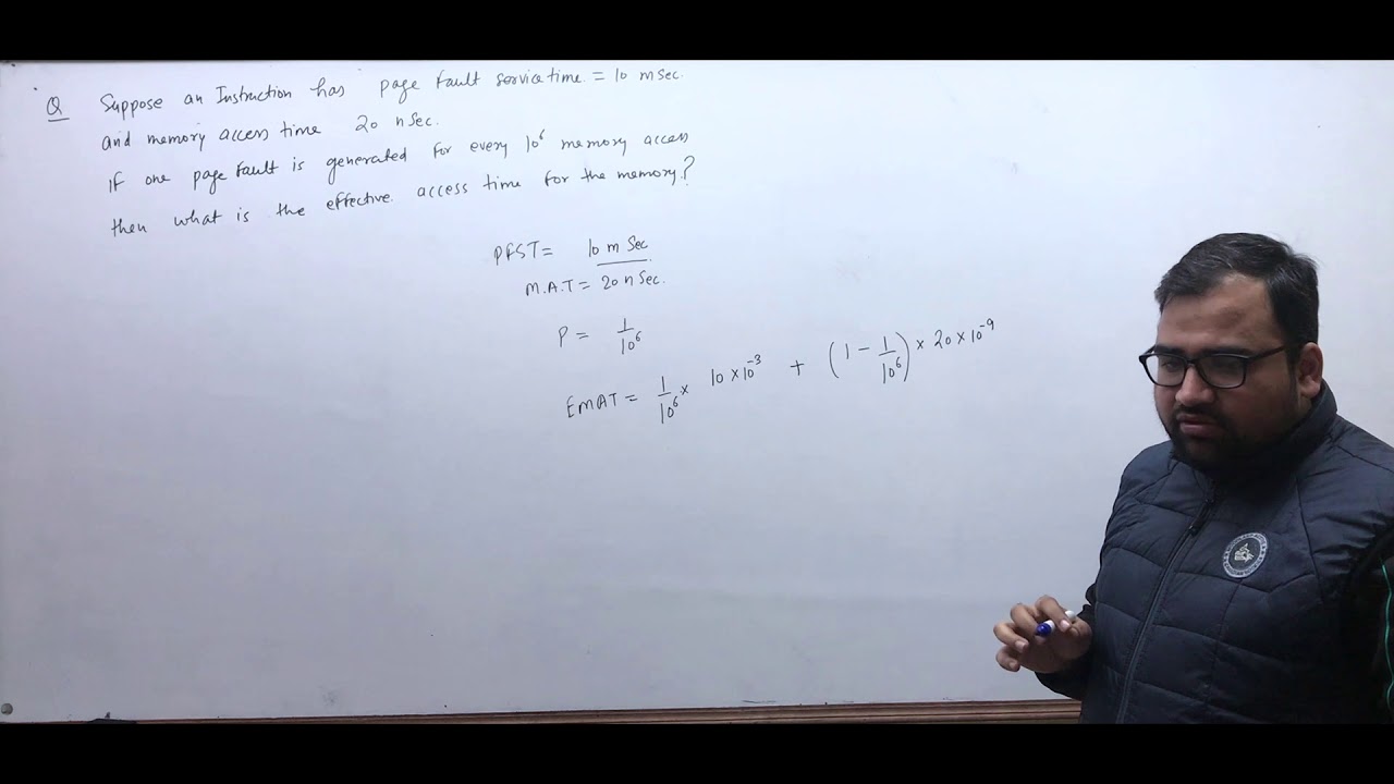 Effective Memory Access time with Page Fault || Problem 1 || Memory ...