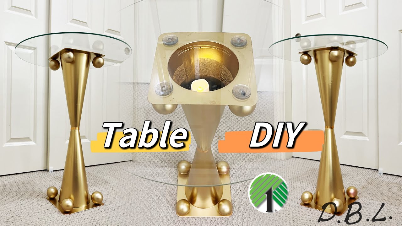 See how she made this beautiful side table using Dollar Tree items ...