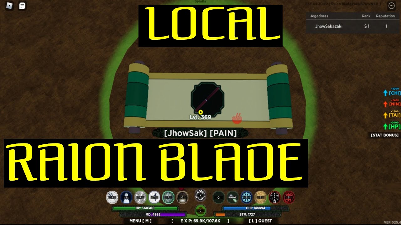 ROBLOX - SHINDO LIFE - LOCAL - RAION BLADE - YouTube