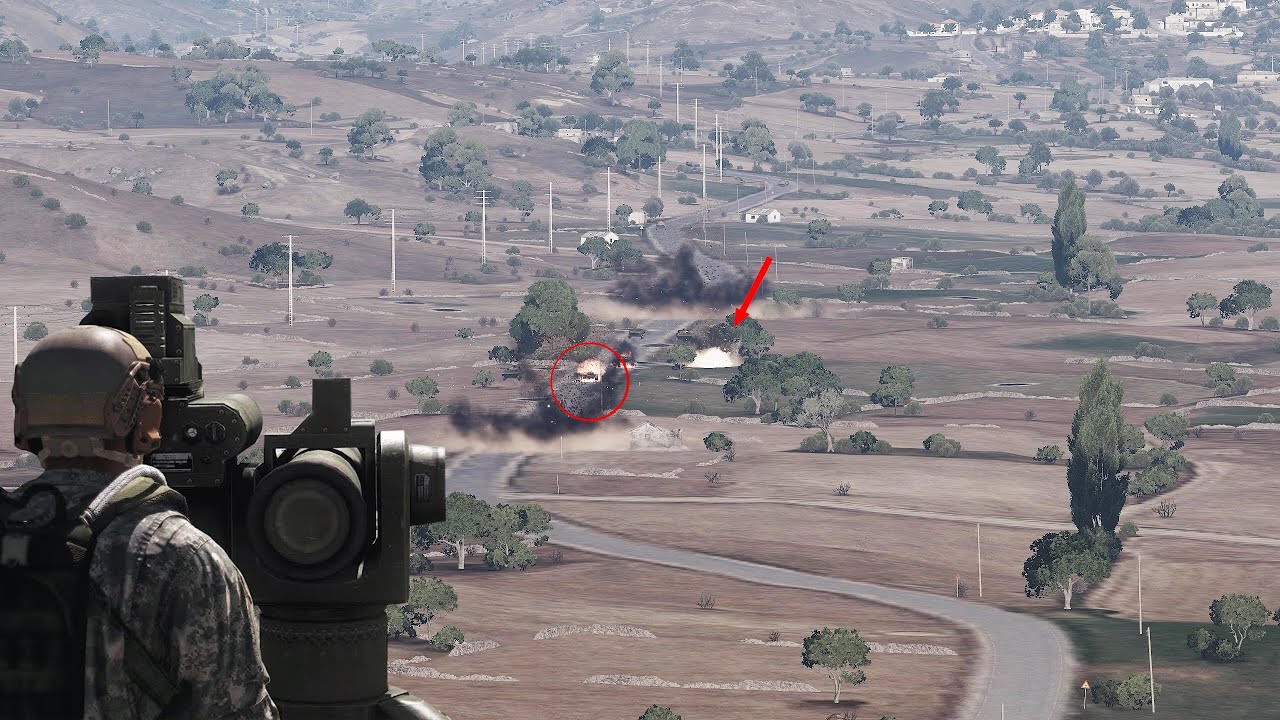 Russian TANK exploded after being hit by an anti tank missile - HUGE ...