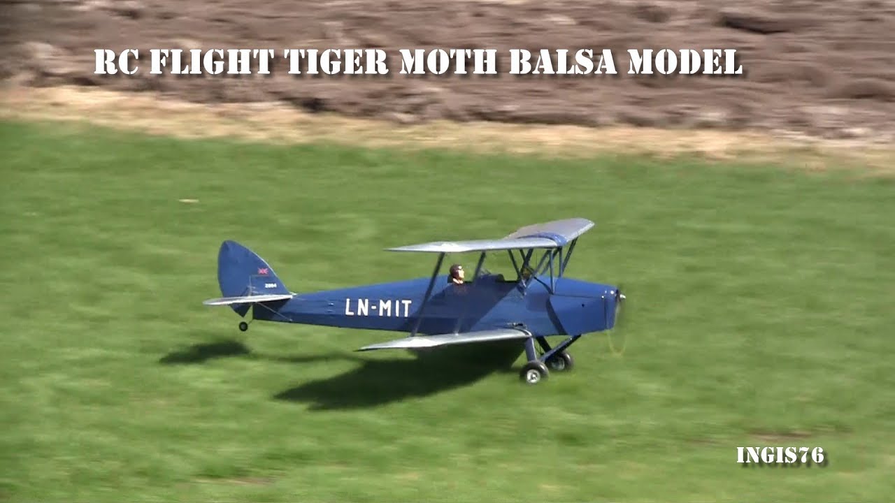 RC FLIGHT TIGER MOTH BALSA MODEL NITTEDAL NORWAY - YouTube