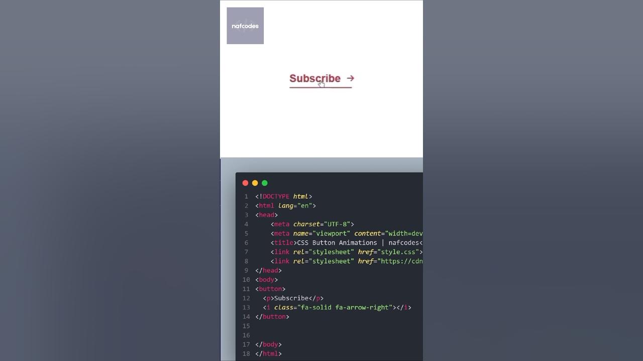 HTML and CSS button animation on Hover | nafcodes #shorts #coding #codingtutorial - YouTube