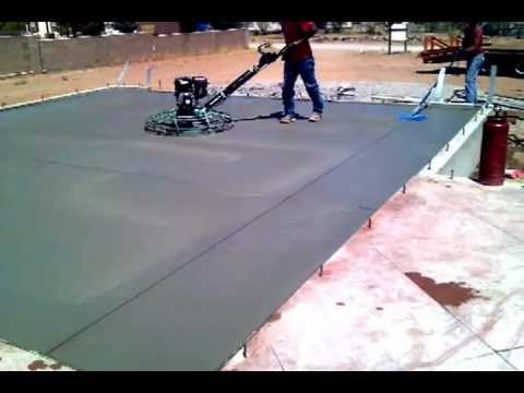 Using Concrete Power Float - YouTube