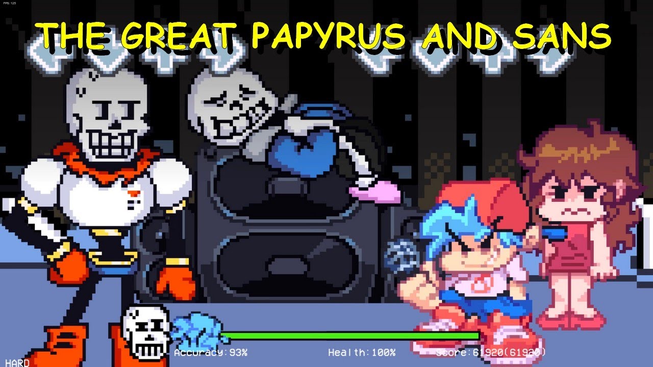 THE GREAT PAPYRUS AND SANS FULL WEEK! - Friday Night Funkin Mod - YouTube