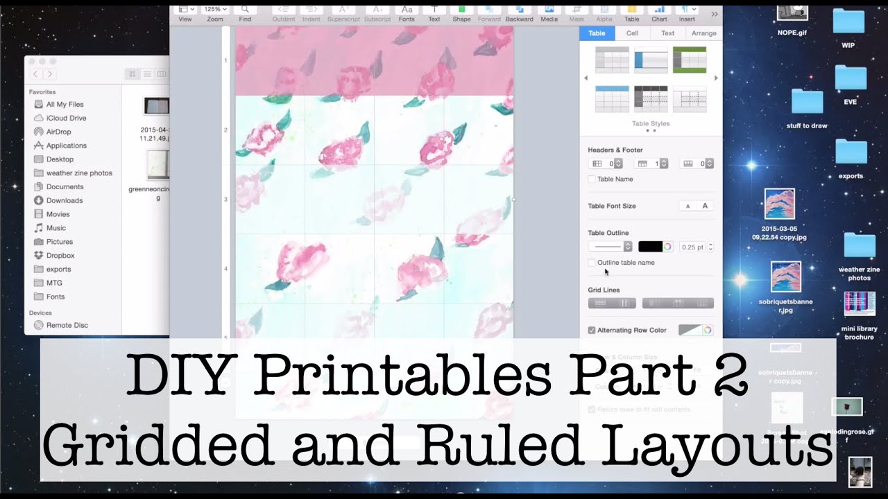 DIY Printables Tutorial Pt 2: Tables and Monthly Layouts - YouTube