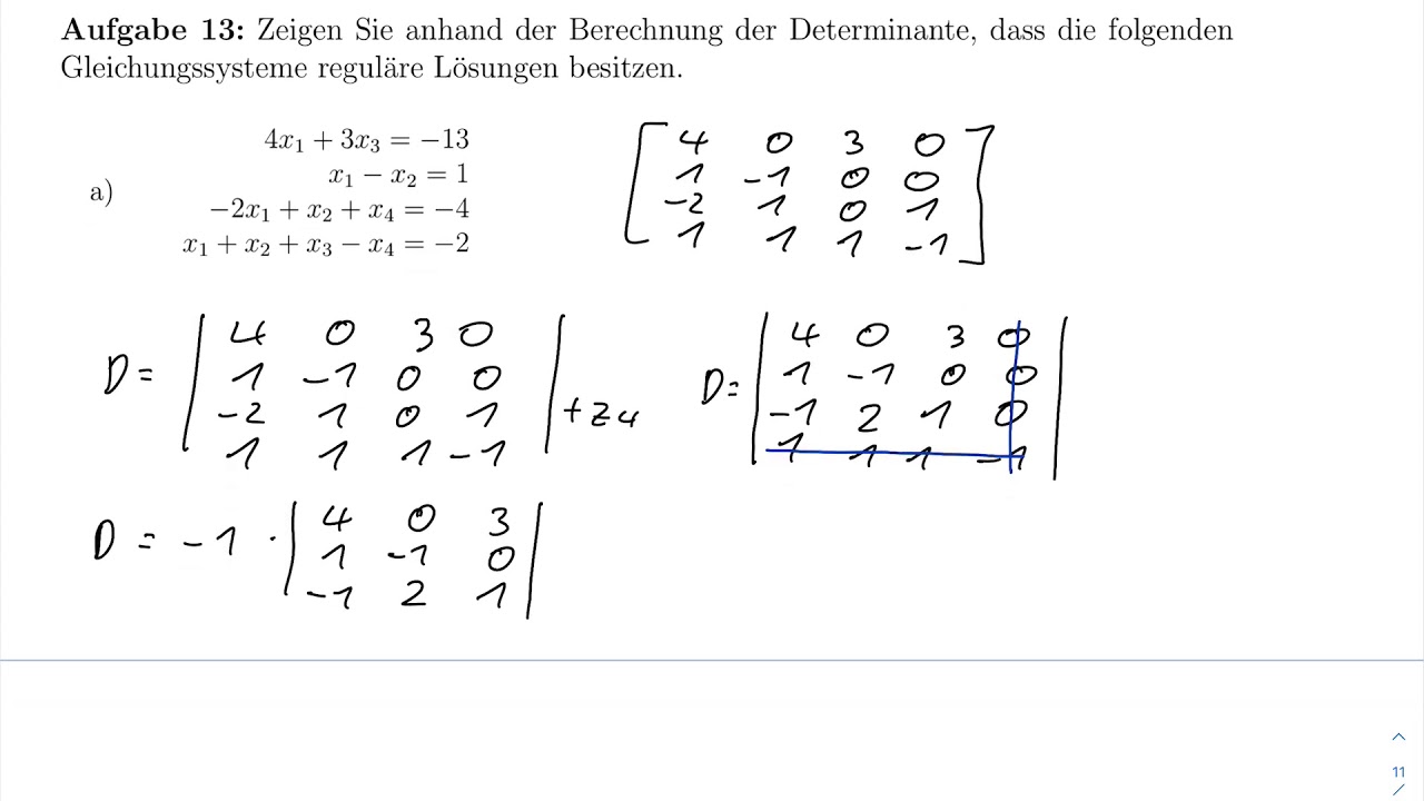 4x4 Determinante Berechnen
