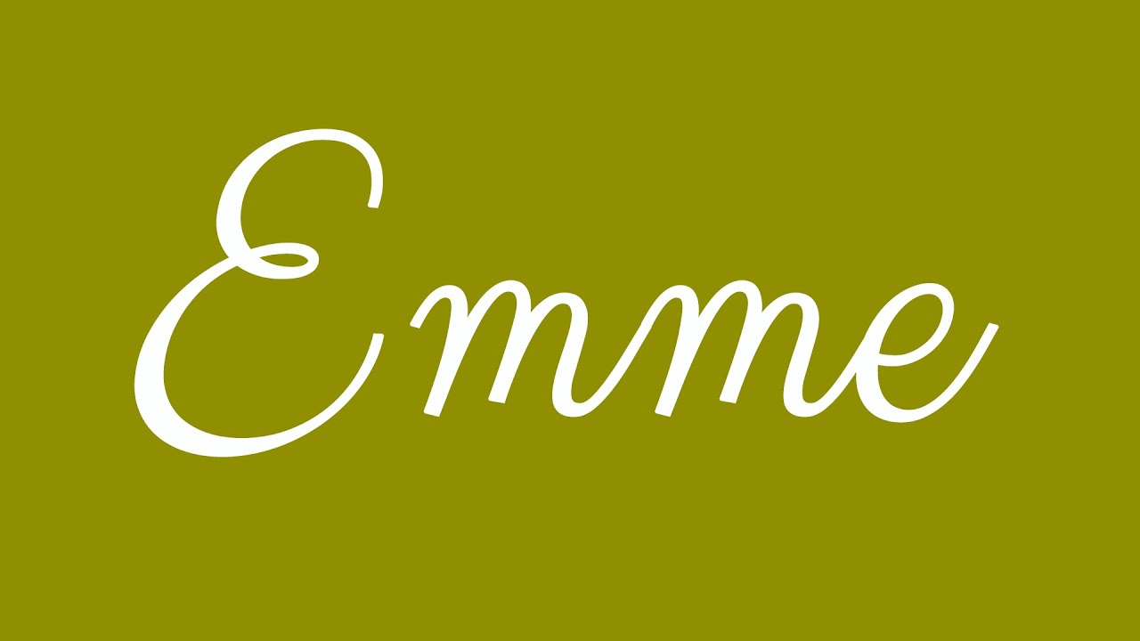 Learn how to Sign the Name Emme Stylishly in Cursive Writing - YouTube