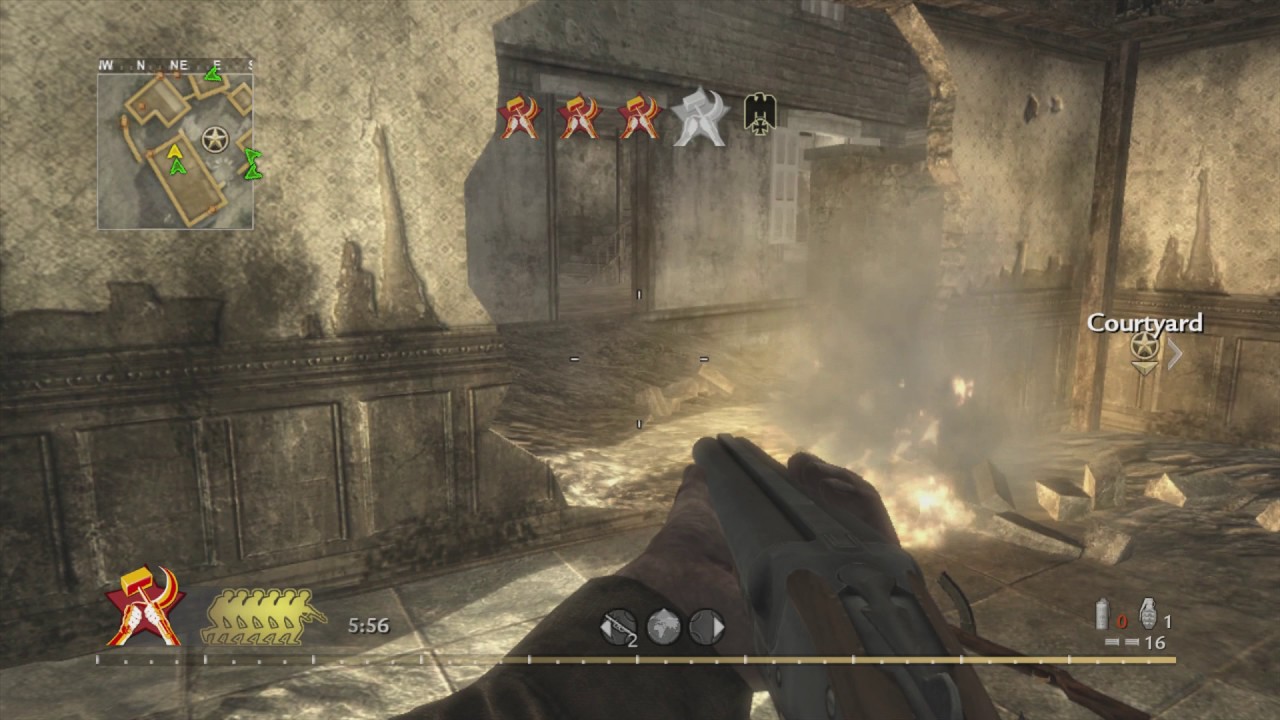 Call of Duty 5 Sawed off Double Barrel Shotgun gameplay War on ...