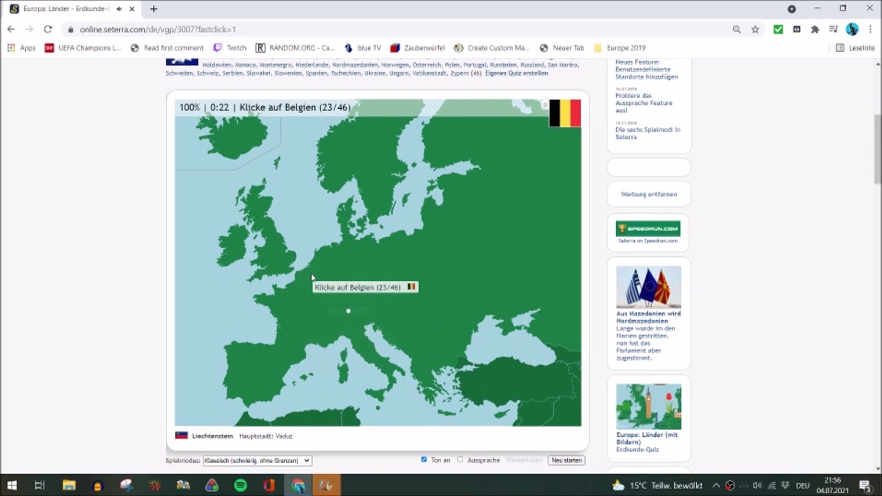 Europe printable map seterra