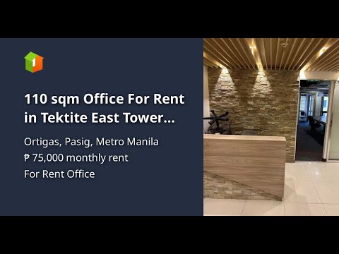110 sqm Office For Rent in Tektite East Tower Ortigas Center Pasig ...