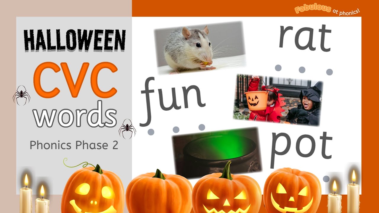 Halloween Phonics l Blending for Reading l CVC Words | Phase 2 - YouTube