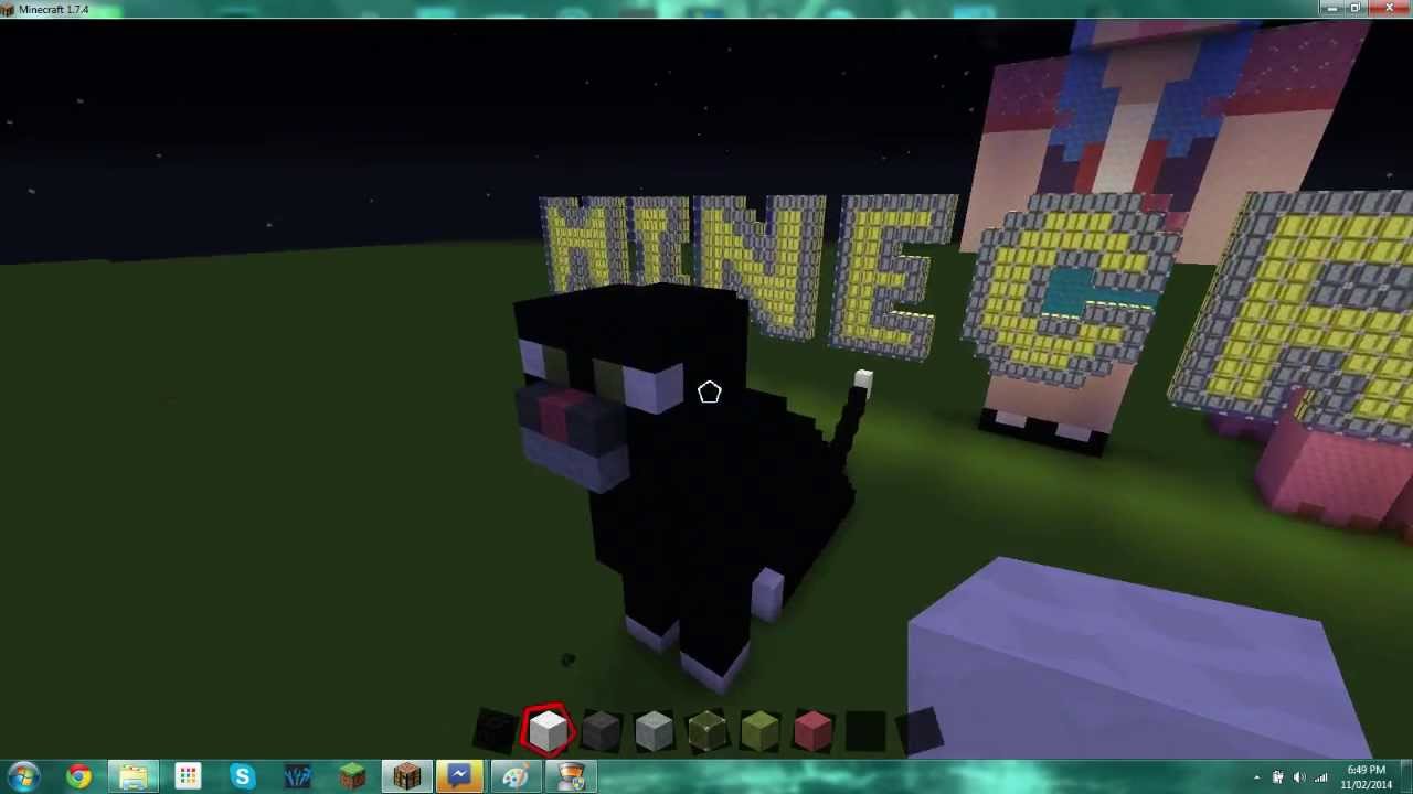 minecraft cat build 3d - YouTube