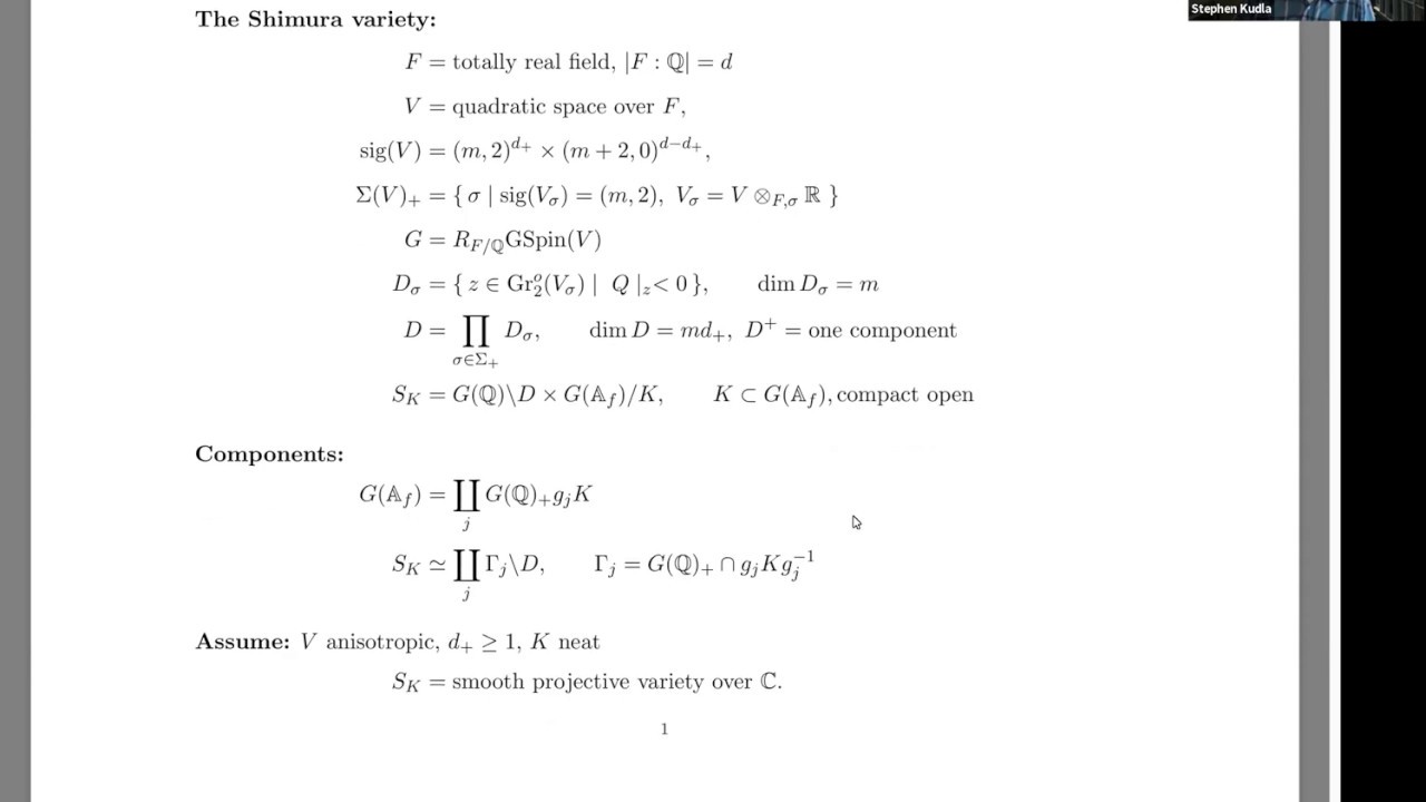 On the subring of special cycles on orthogonal Shimura varieties - YouTube