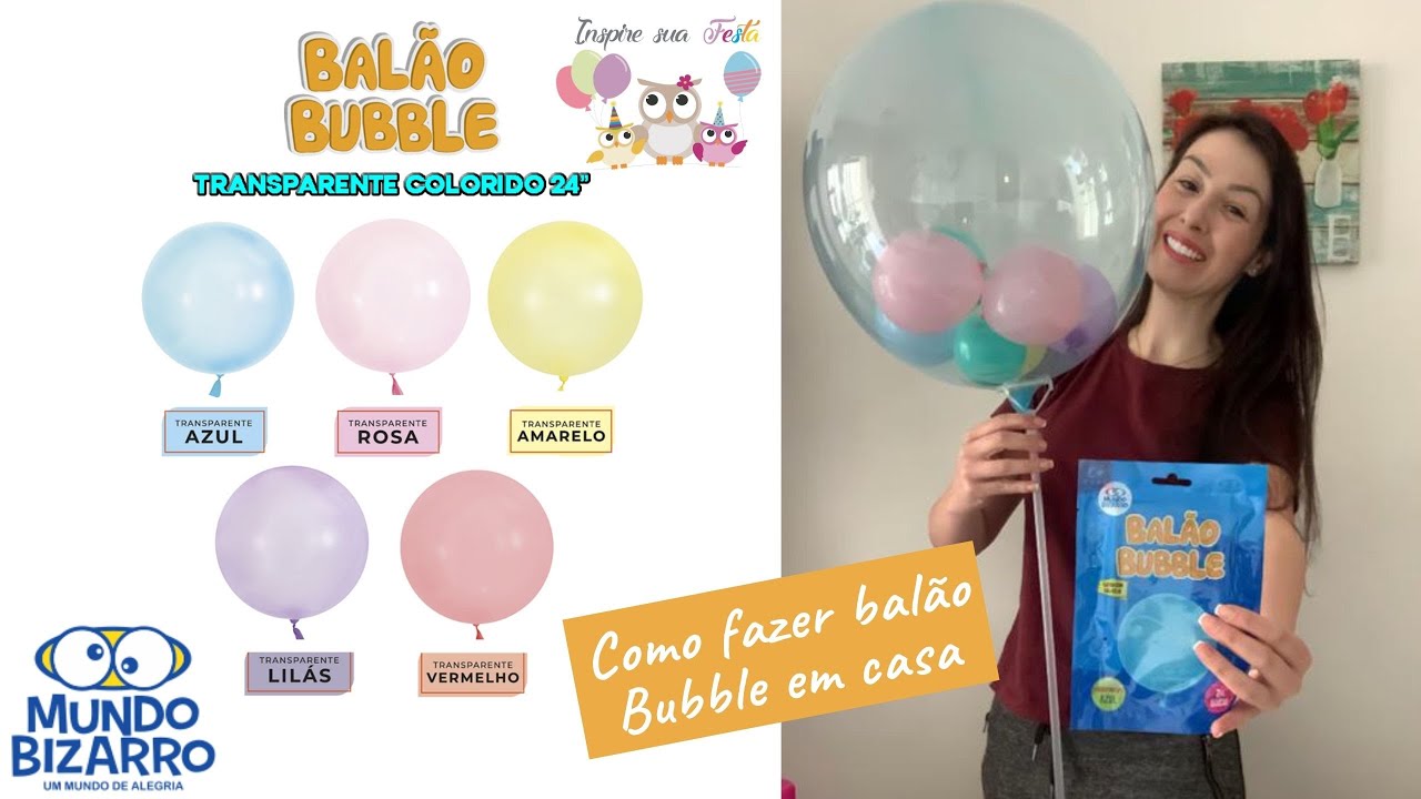 Como inflar balão bubble para decorar sua festa - YouTube