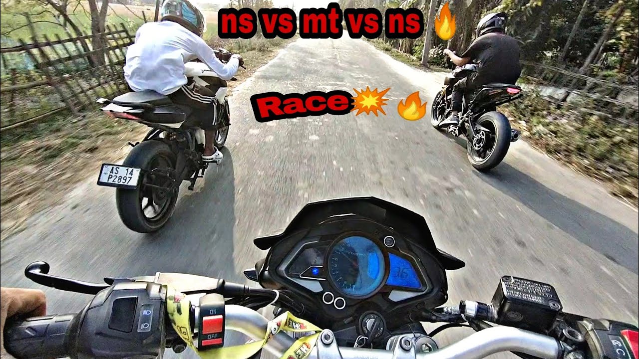 Pulsar ns vs mt Yamaha vs ns 200 🔥🔥 race Stopie 🔥 stunt ns 200 || Rider ...