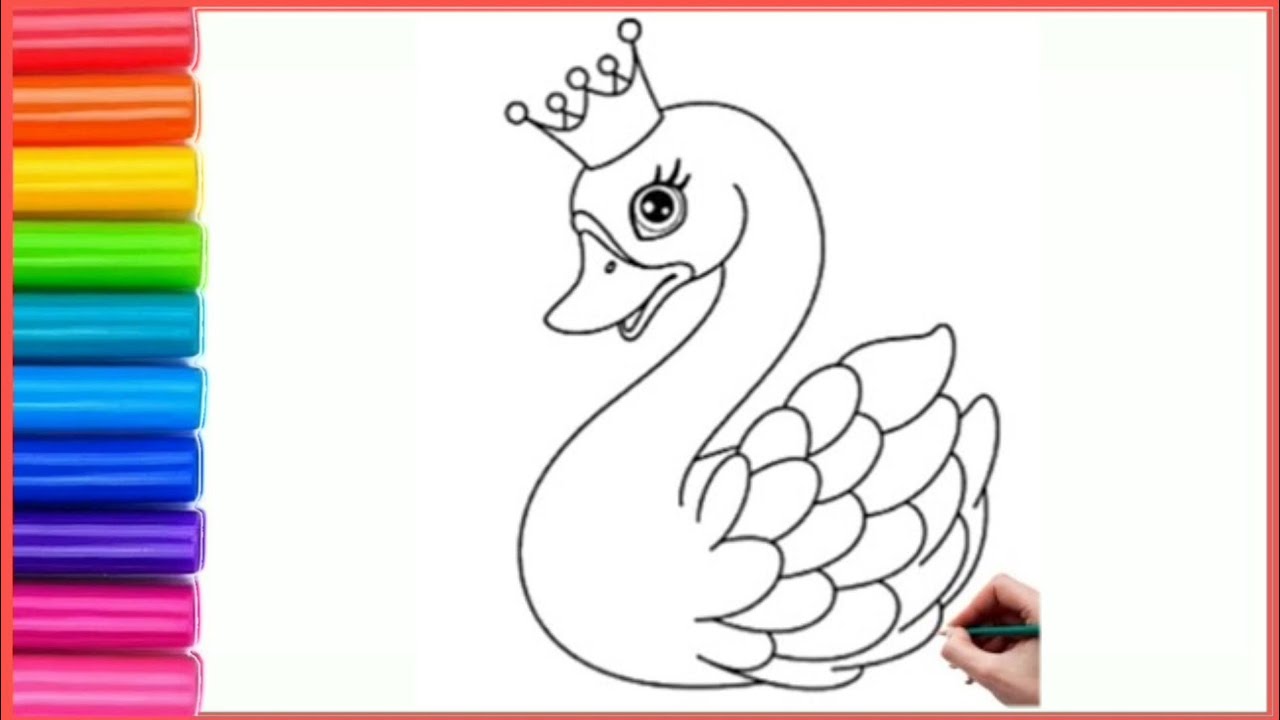Cute Swan Drawing | Easy Swan Drawing for Kids and Toddlers ...