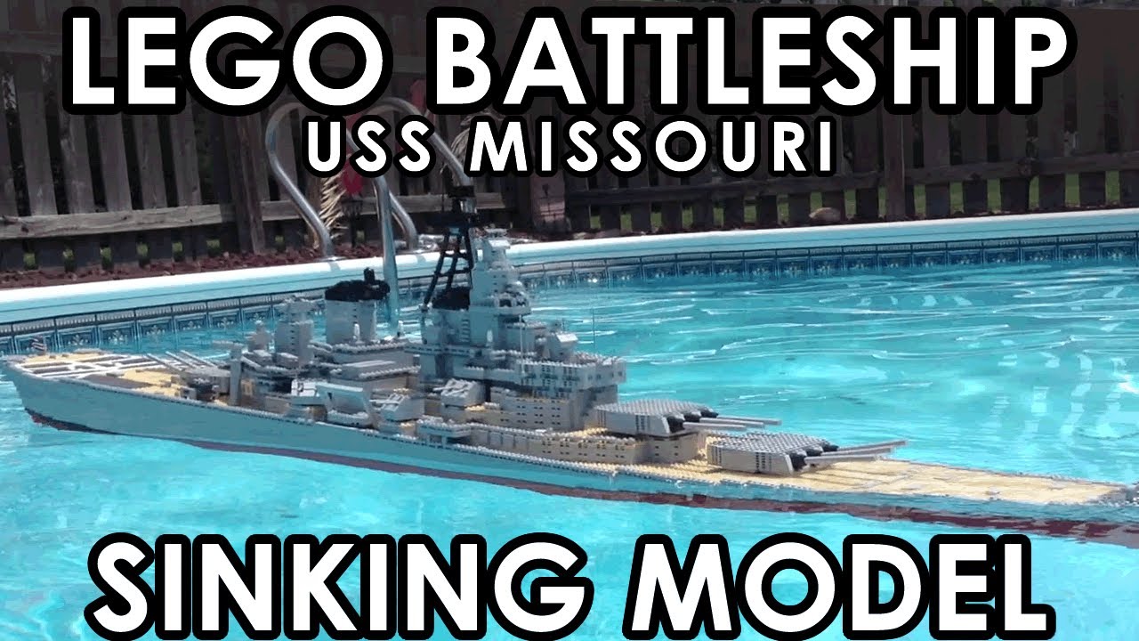 Sinking LEGO Battleship 【USS Missouri】7 foot Model - YouTube