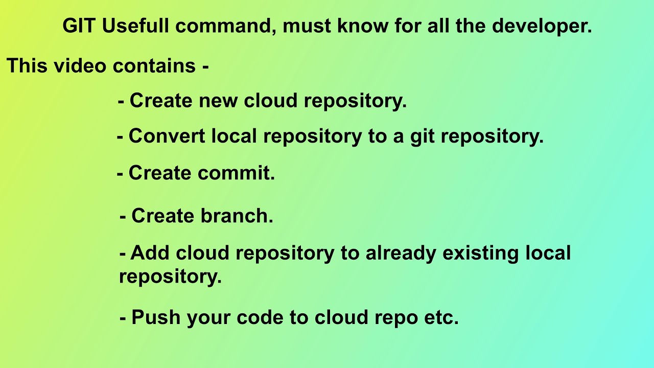 Git Setup From Scratch Useful Git Command Create Repository And Push 0116