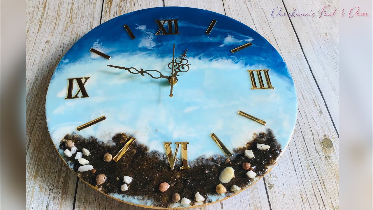 Beautiful Resin Beach Clock | Ocean Resin Clock - YouTube