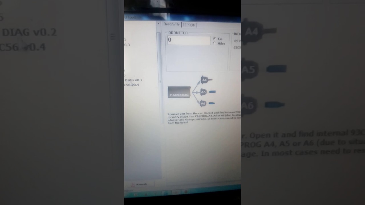 Audi A4 read eeprom odometer 93c56 - YouTube