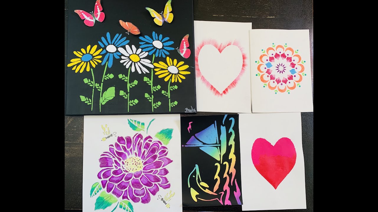 Easy and Fun Stencil Art - YouTube