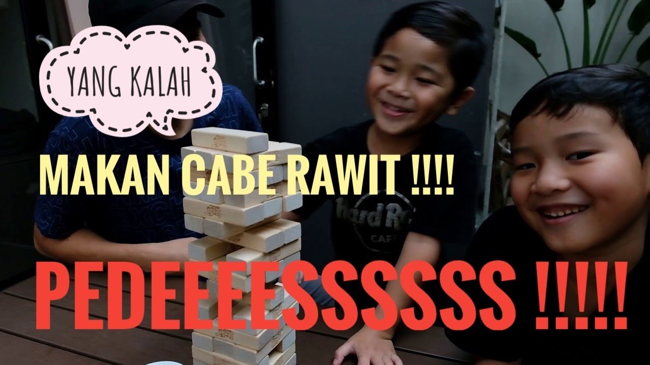 CHALLENGE | JENGA . EAT SPICY CHILLI !! - YouTube