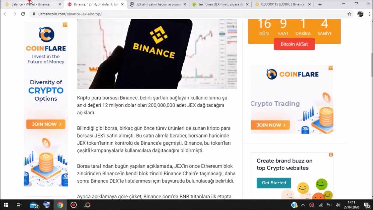Jex Token Nedir ? Binance Jex Borsası Bilgi ve Üyelik ! Jex Coin Al Sat ...