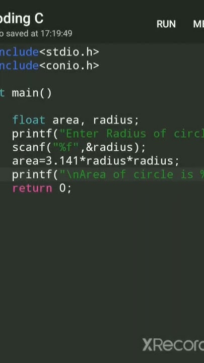 Area Of Circle C Program C Program Area Of Circle C Program Tutorials C Program Webcoding