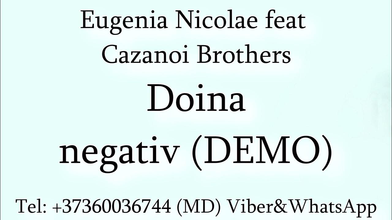 Eugenia Nicolae feat Cazanoi Brothers - Doina (Negativ) DEMO - YouTube