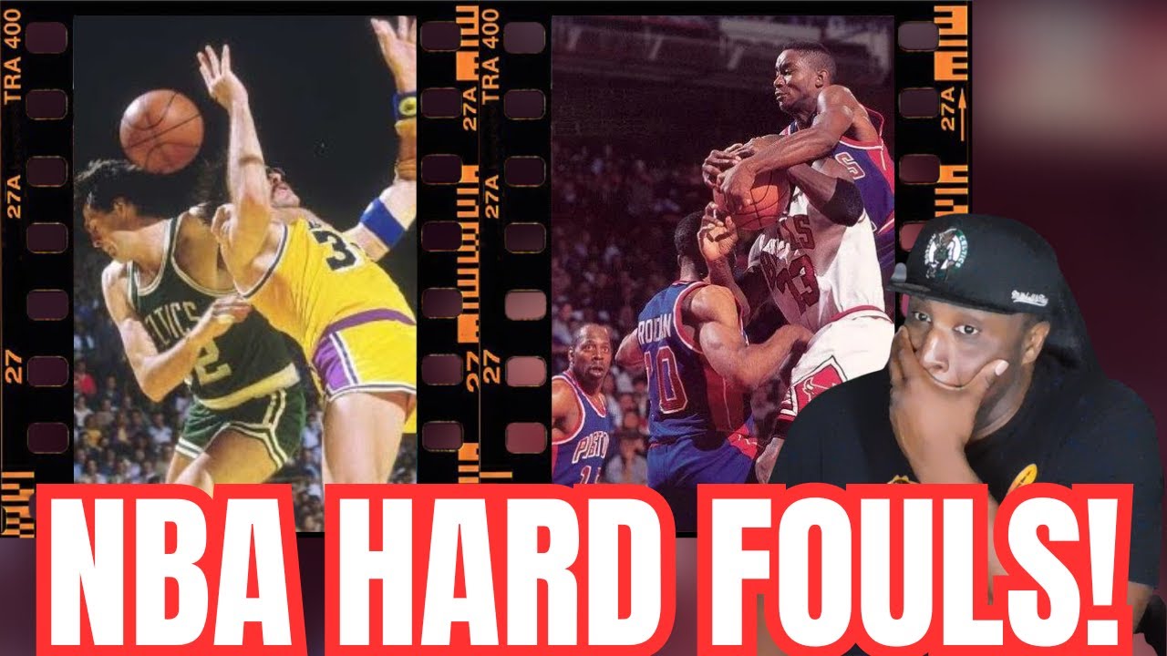 Lebron Fan REACTS TO NBA HARD Fouls in the 80s and 90s - YouTube