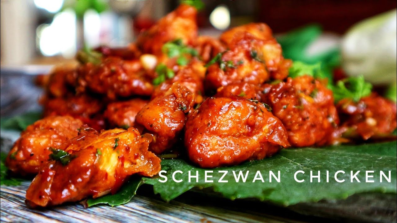 Schezwan Chicken bites | Restaurant style Indo-Chinese chicken starter ...