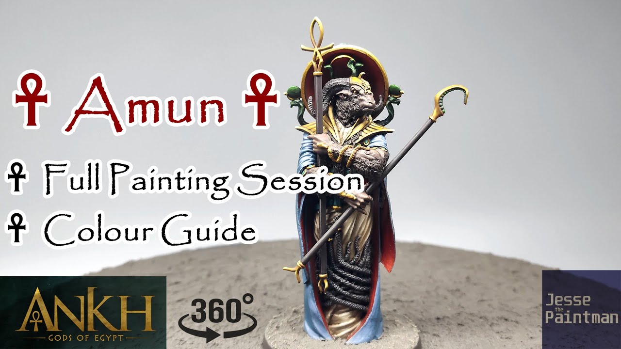 Ankh Miniature Painting E13_Amun from Gods of Egypt Cmon Game - YouTube