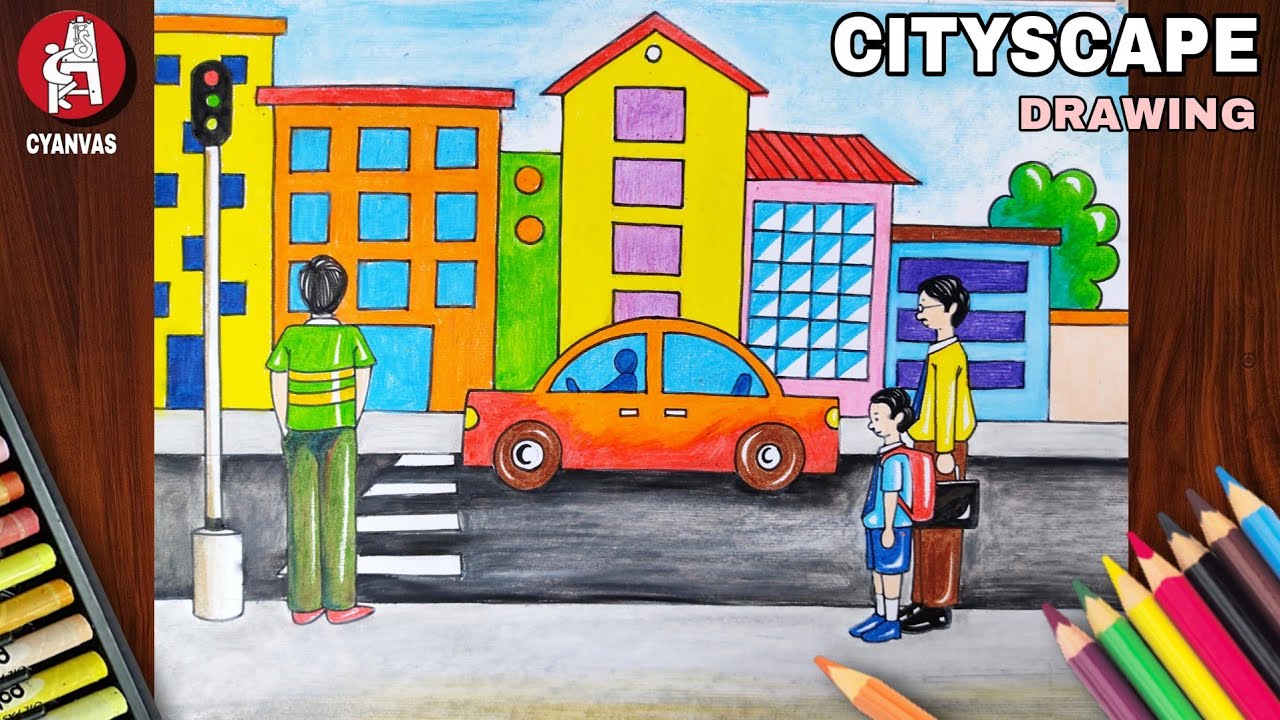 HOW TO DRAW A CITY /CITY DRAWING FOR KIDS / CITY COLORING PAGE / EASY ...