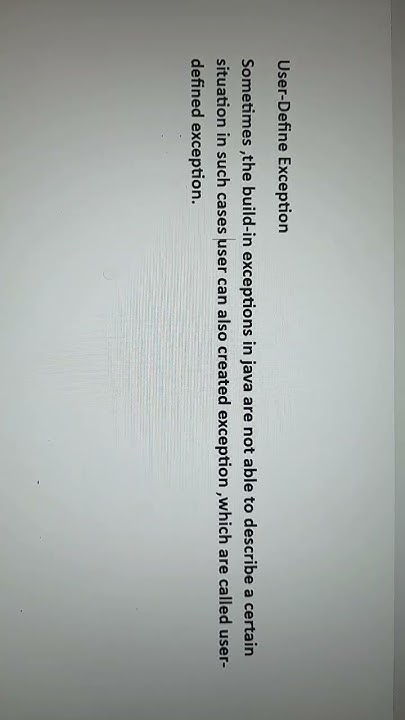 User Define Exceptionjava Javainterviewquestions Technical Youtube