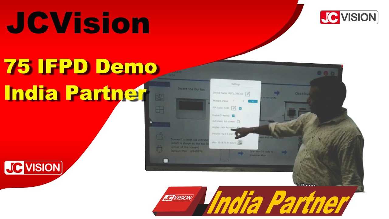 JCVision 75inch Interactive Flat Panel Display India Partner Product ...