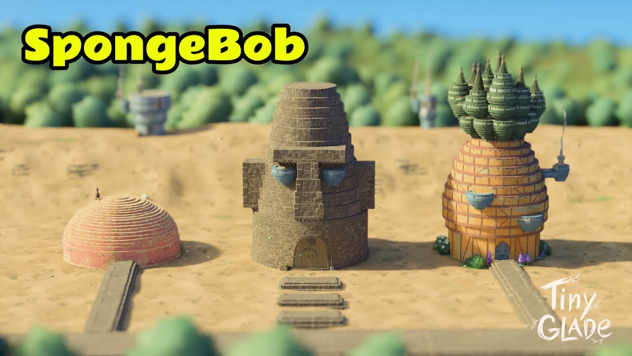 Tiny Glade Timelapse ASMR - SpongeBob House - 타이니글레이드 스폰지밥 집 건축 타임랩스 - YouTube